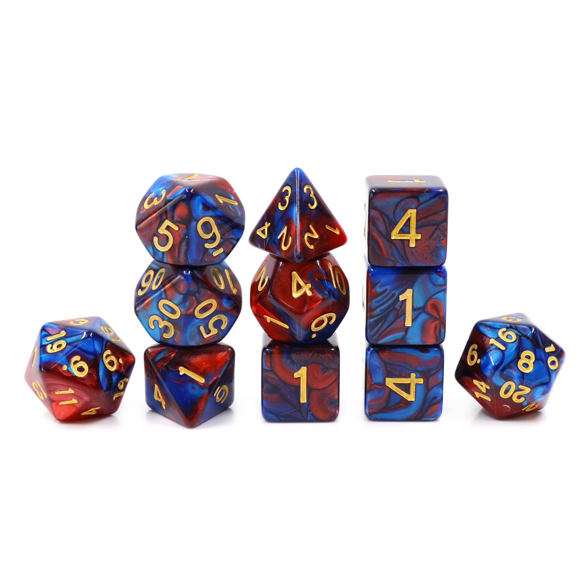 (Red+Blue) Blend Color Dice-11 pcs set,11 pcs Dice Set