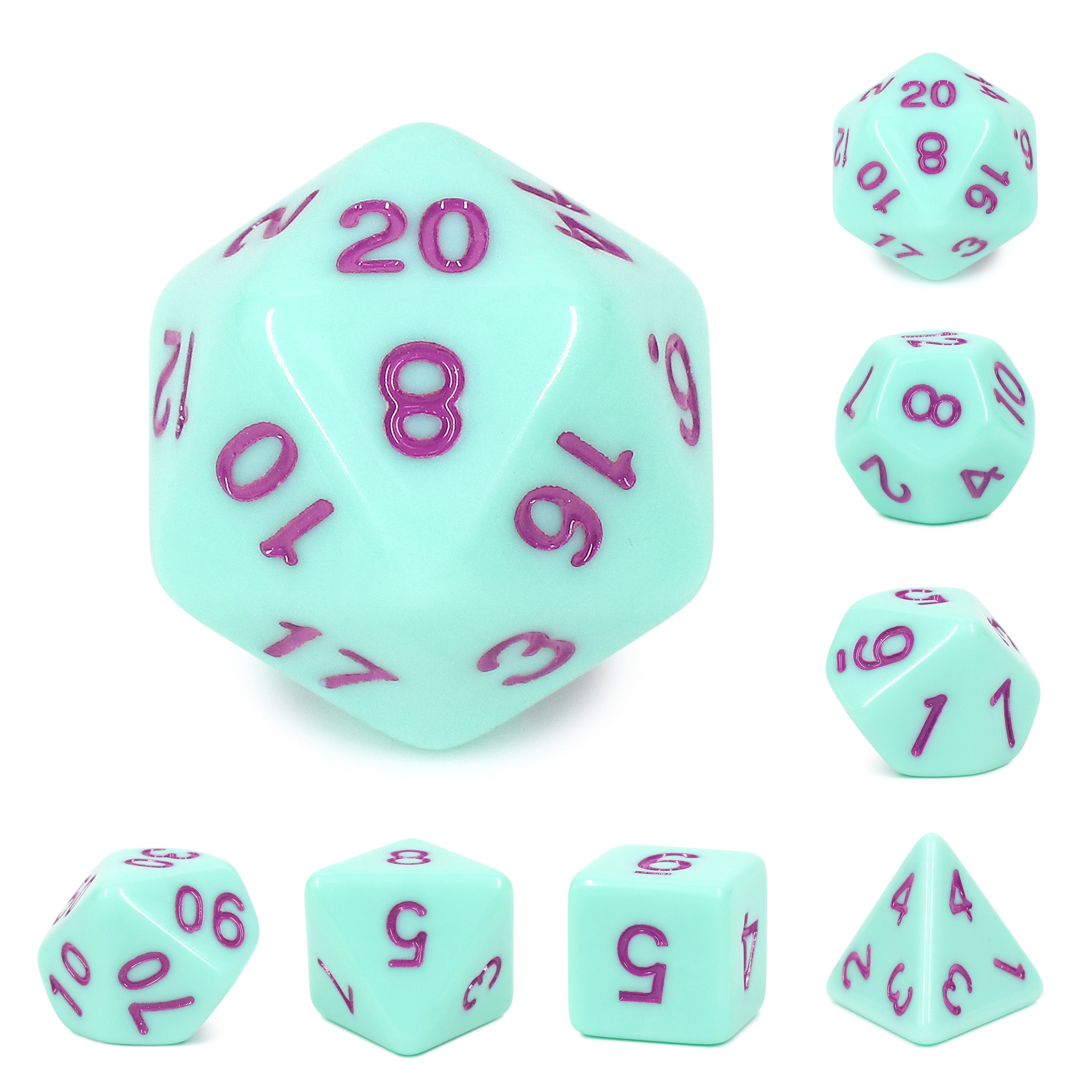 Mint Rose,Opaque Dice Set