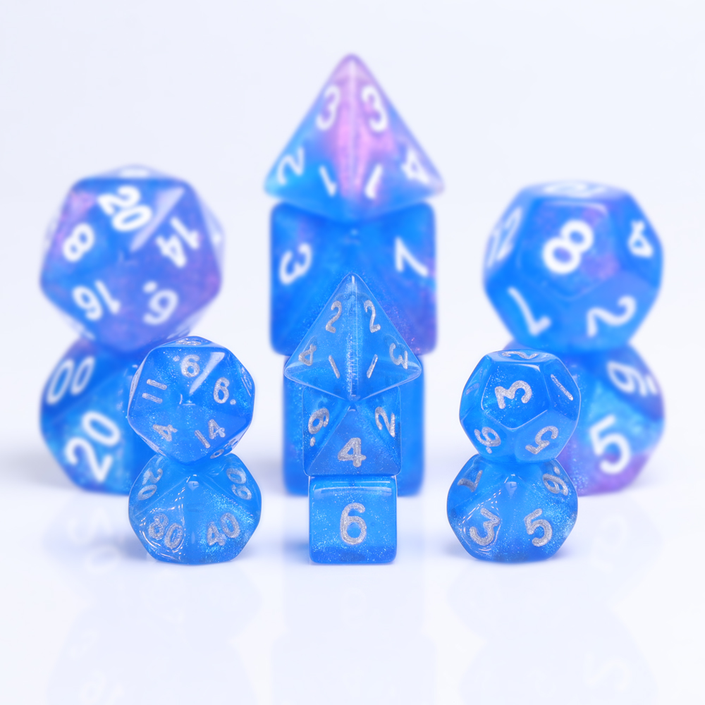 Mini Dice-Blue Translucent Glitter,Mini Dice