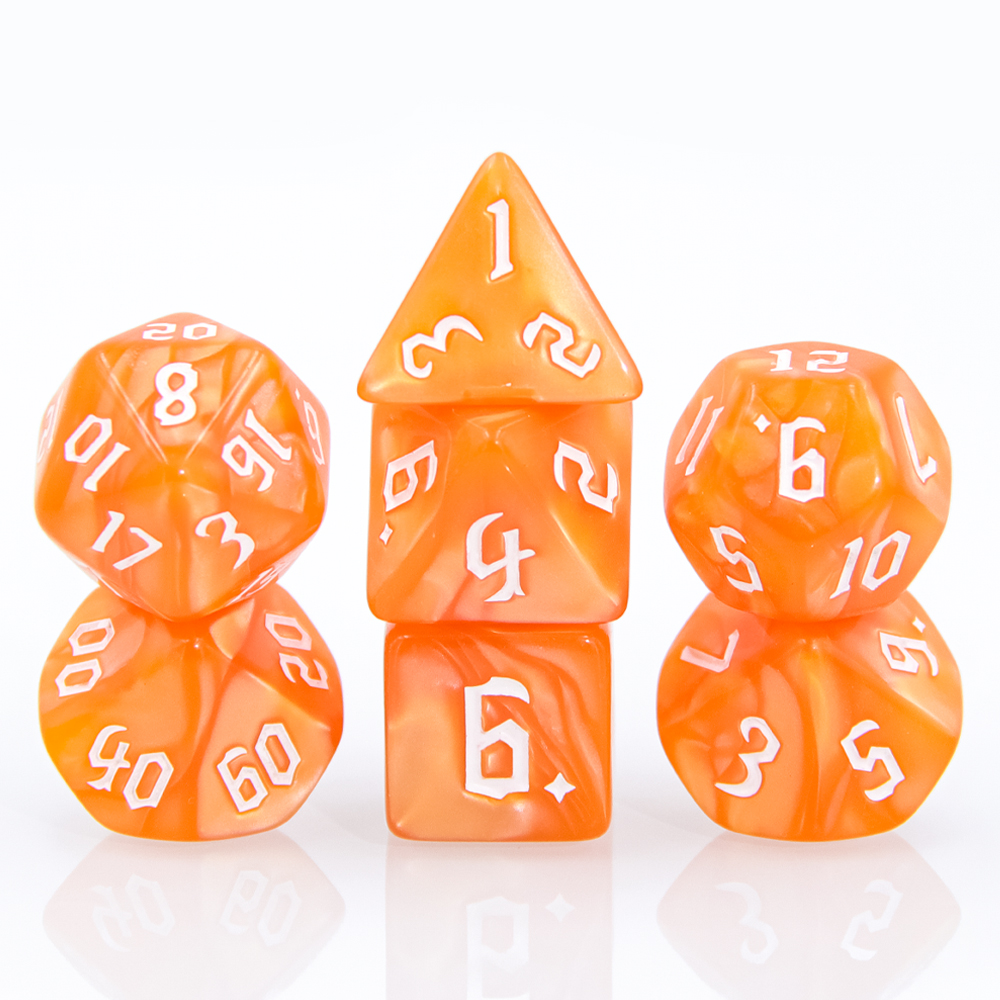 Orange Pearl Dice Set
